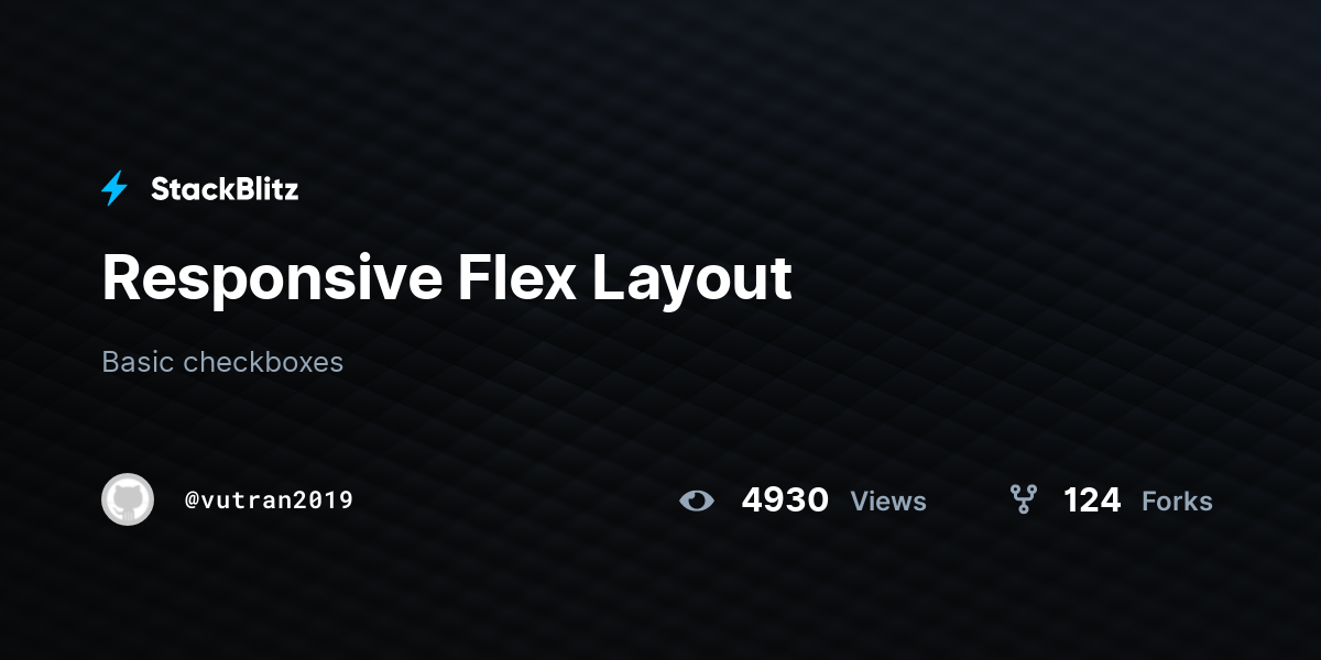 Responsive Flex Layout Stackblitz 
