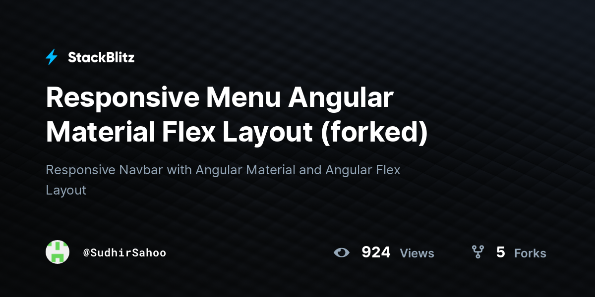 Responsive Menu Angular Material Flex Layout (forked) - StackBlitz