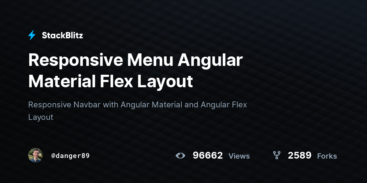 Responsive Menu Angular Material Flex Layout Stackblitz