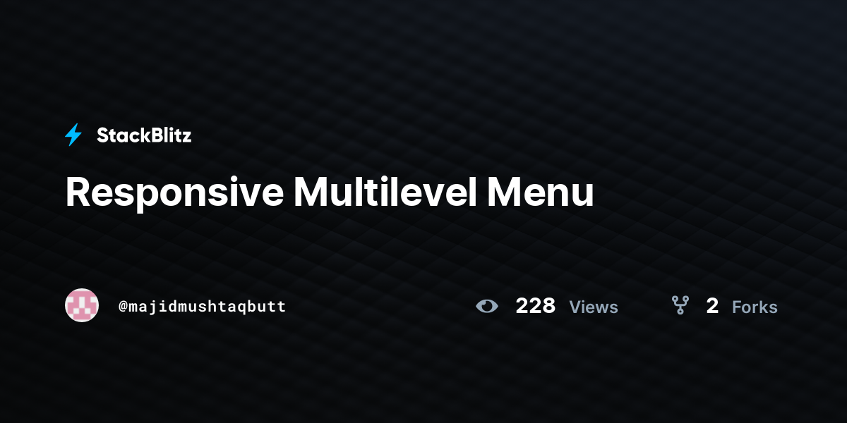 Responsive Multilevel Menu - StackBlitz