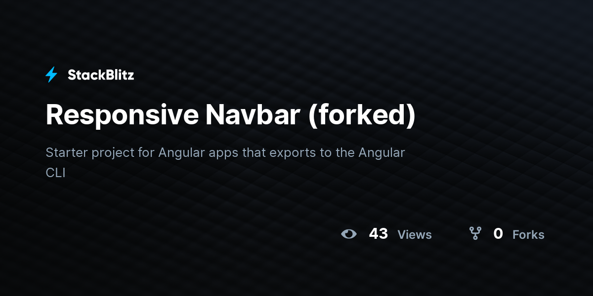 Responsive Navbar (forked) - StackBlitz