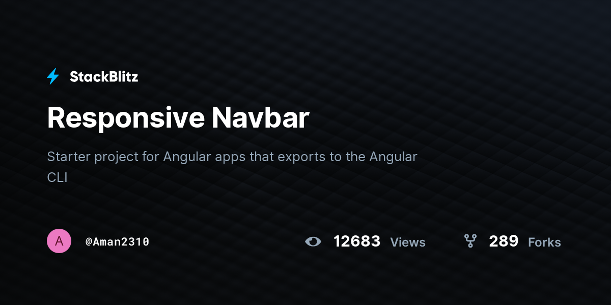 Responsive Navbar - StackBlitz