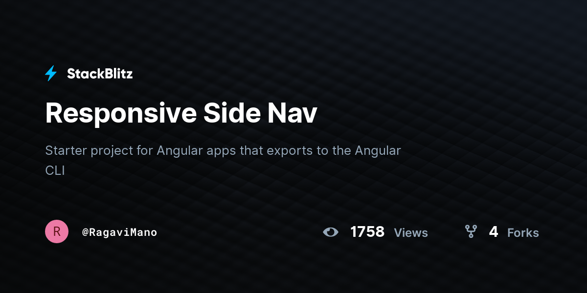 Responsive Side Nav - StackBlitz