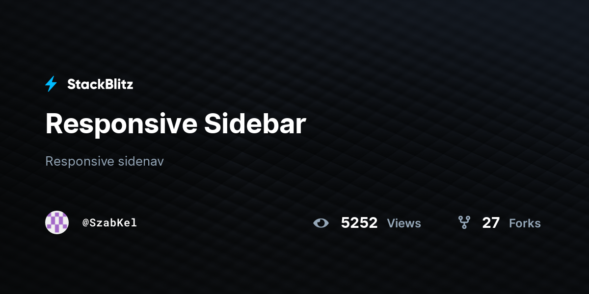 Responsive Sidebar - StackBlitz