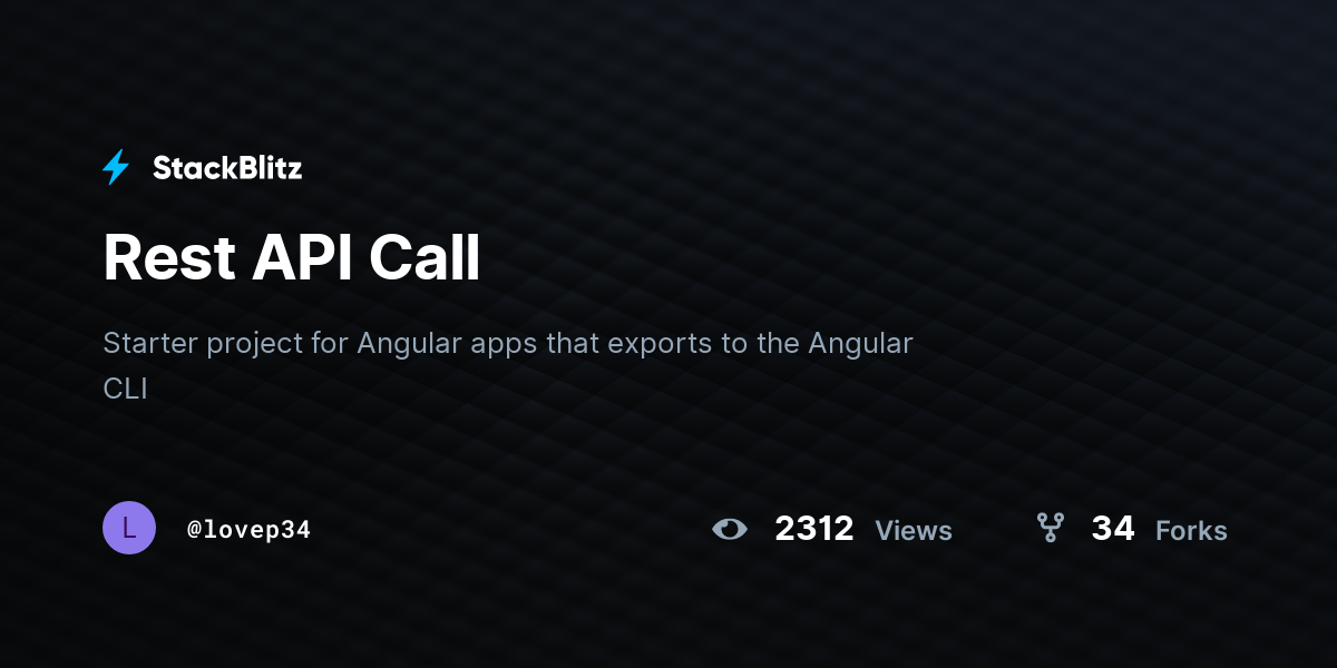 Rest API Call - StackBlitz