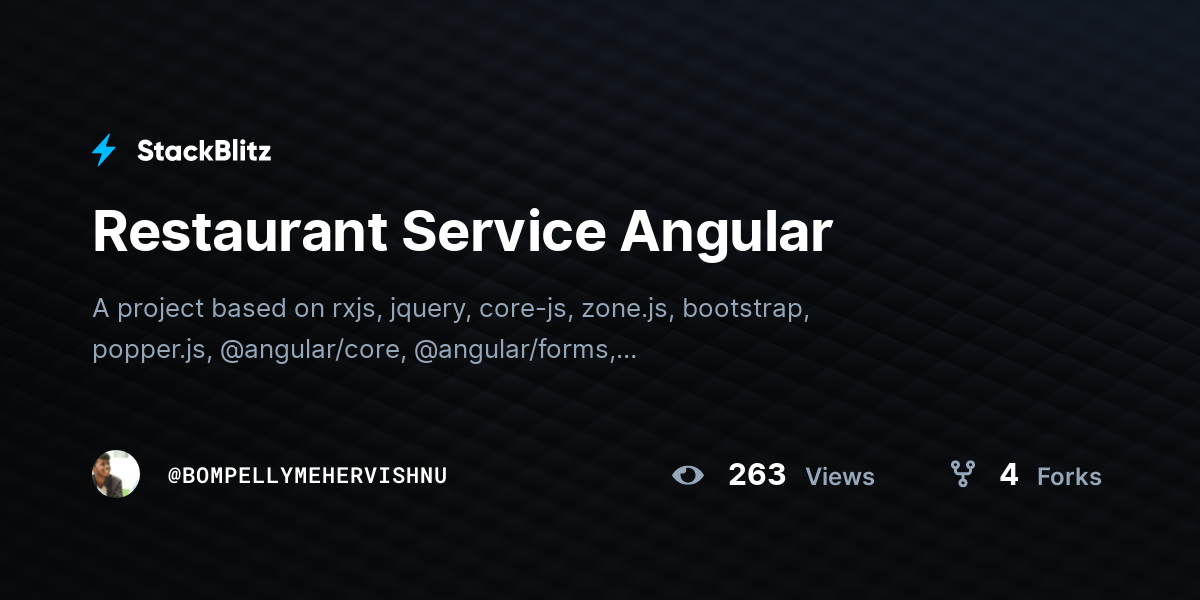 Restaurant Service Angular - StackBlitz