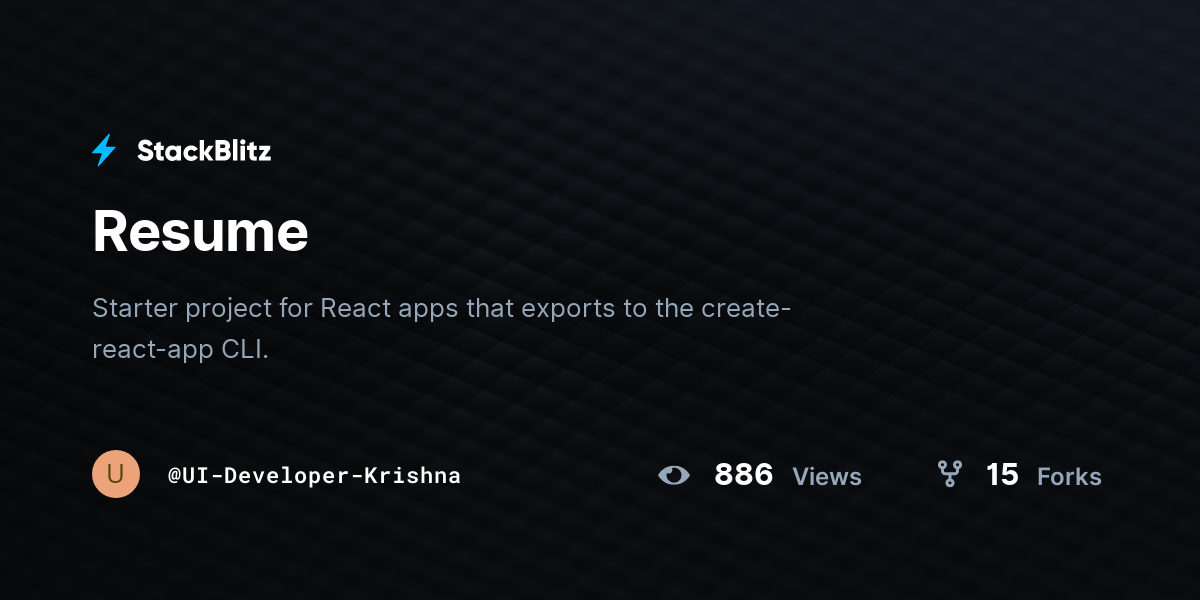Resume - StackBlitz