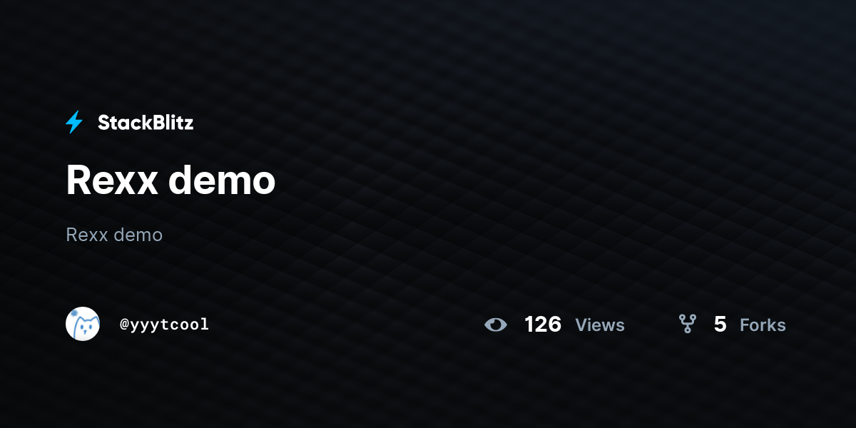 Rexx Demo Stackblitz