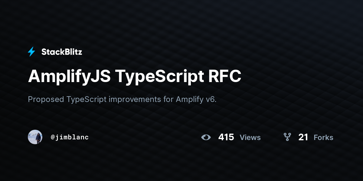 Amplifyjs Typescript Rfc Stackblitz