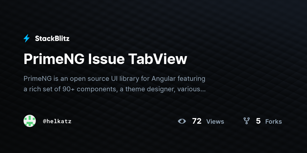 PrimeNG Issue TabView - StackBlitz