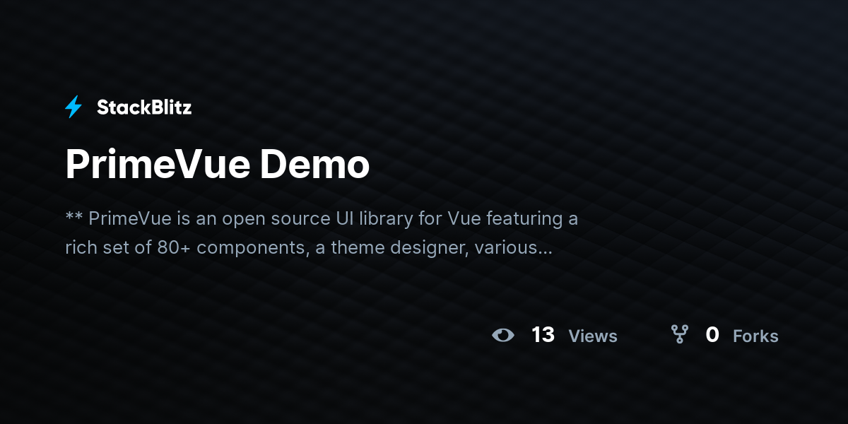 PrimeVue Demo - StackBlitz