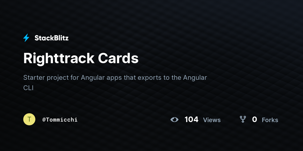 Righttrack Cards - StackBlitz