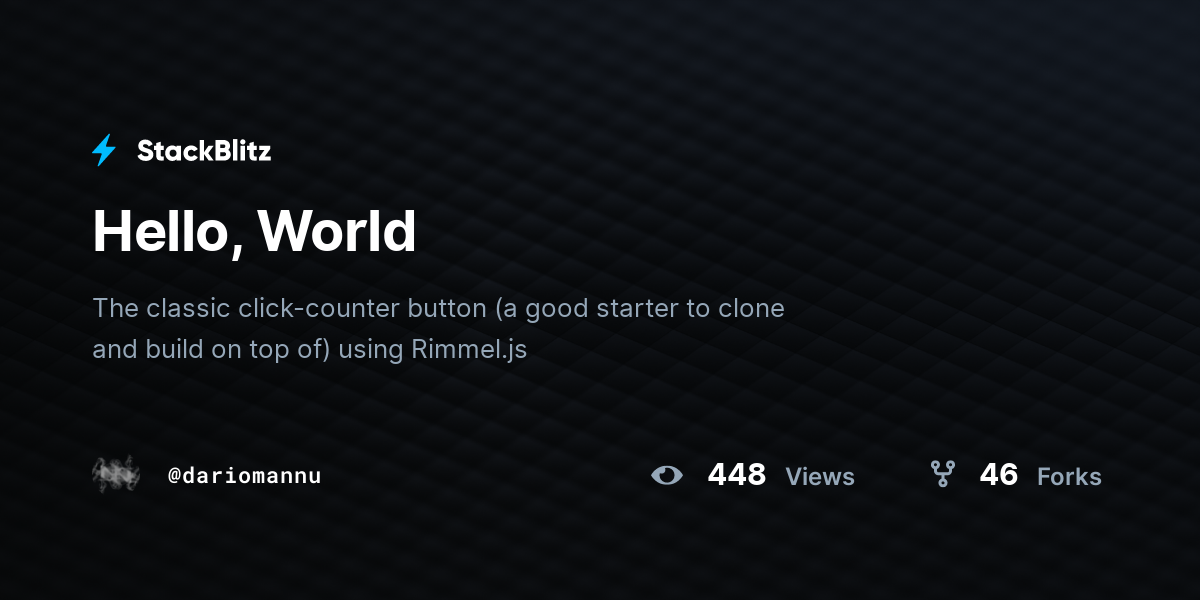 Hello, World - StackBlitz