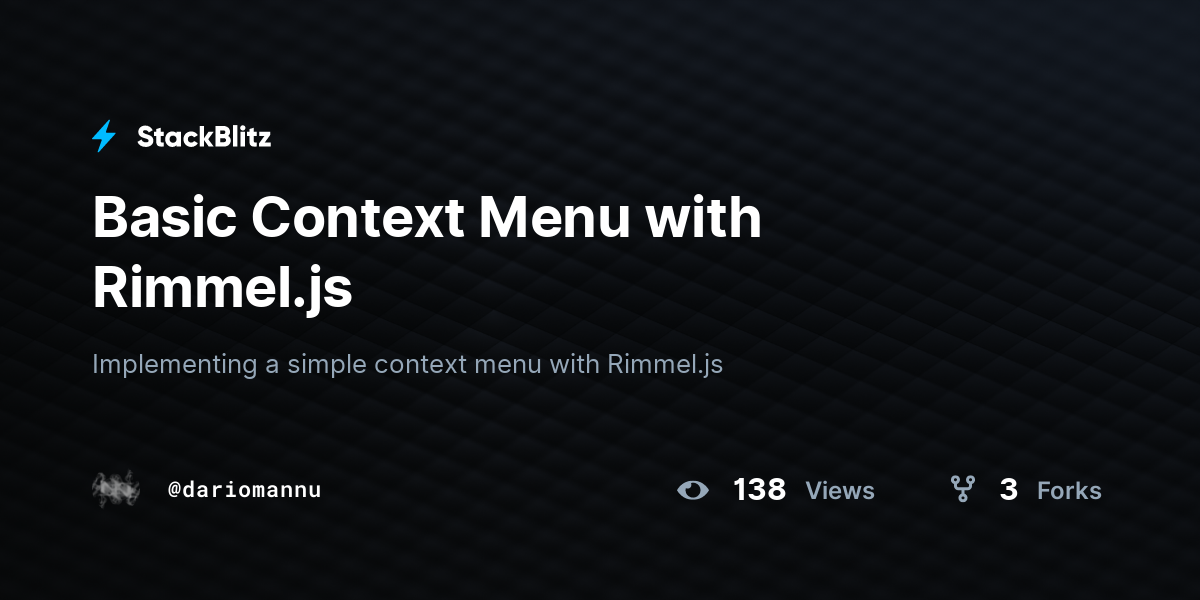 Basic Context Menu with Rimmel.js - StackBlitz