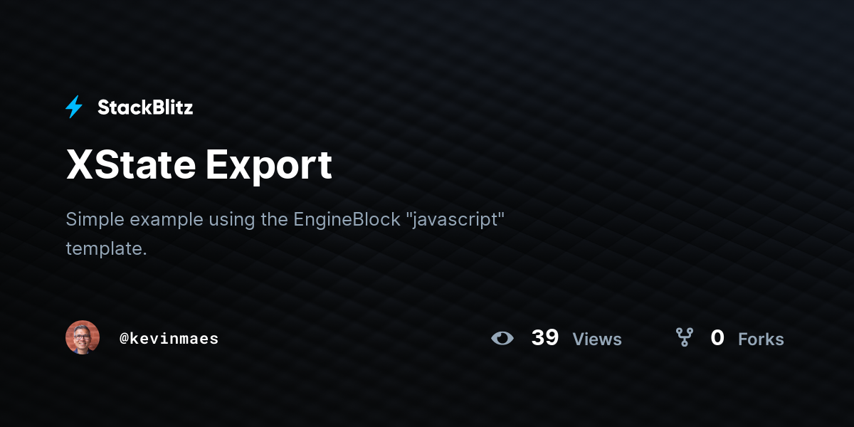 XState Export - StackBlitz