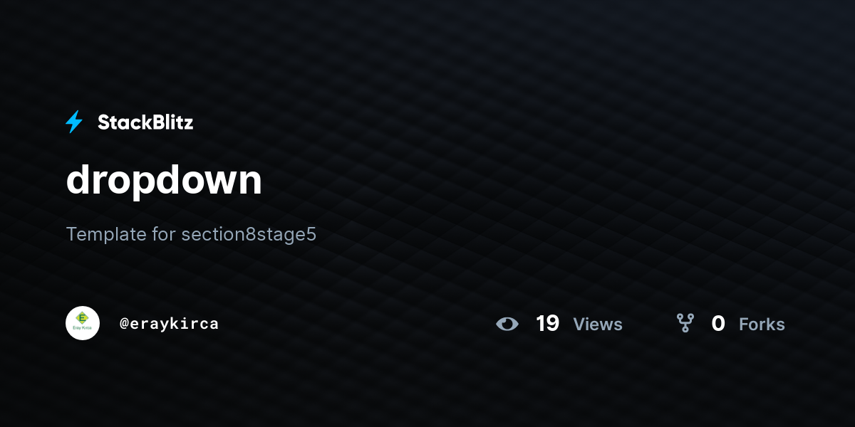 Dropdown Stackblitz