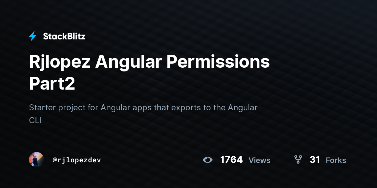 Rjlopez Angular Permissions Part2 - StackBlitz