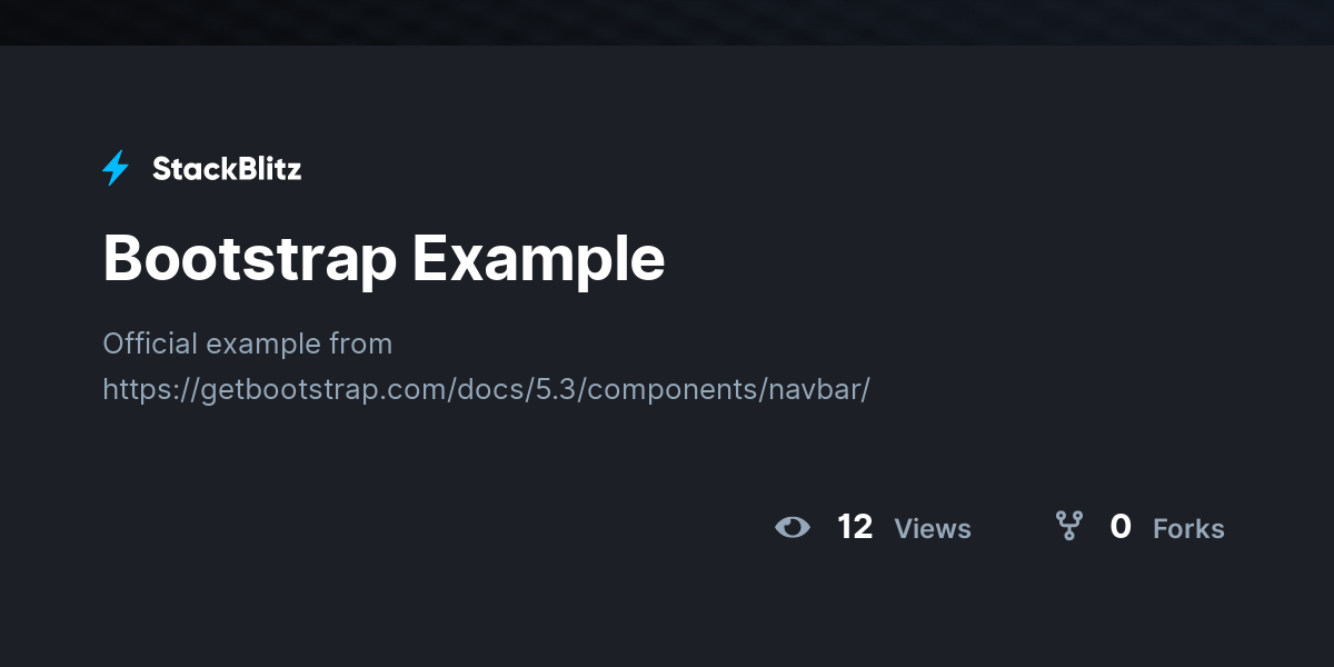 Bootstrap Example - StackBlitz