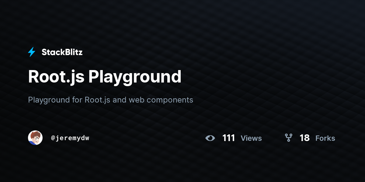 Root.js Playground - StackBlitz