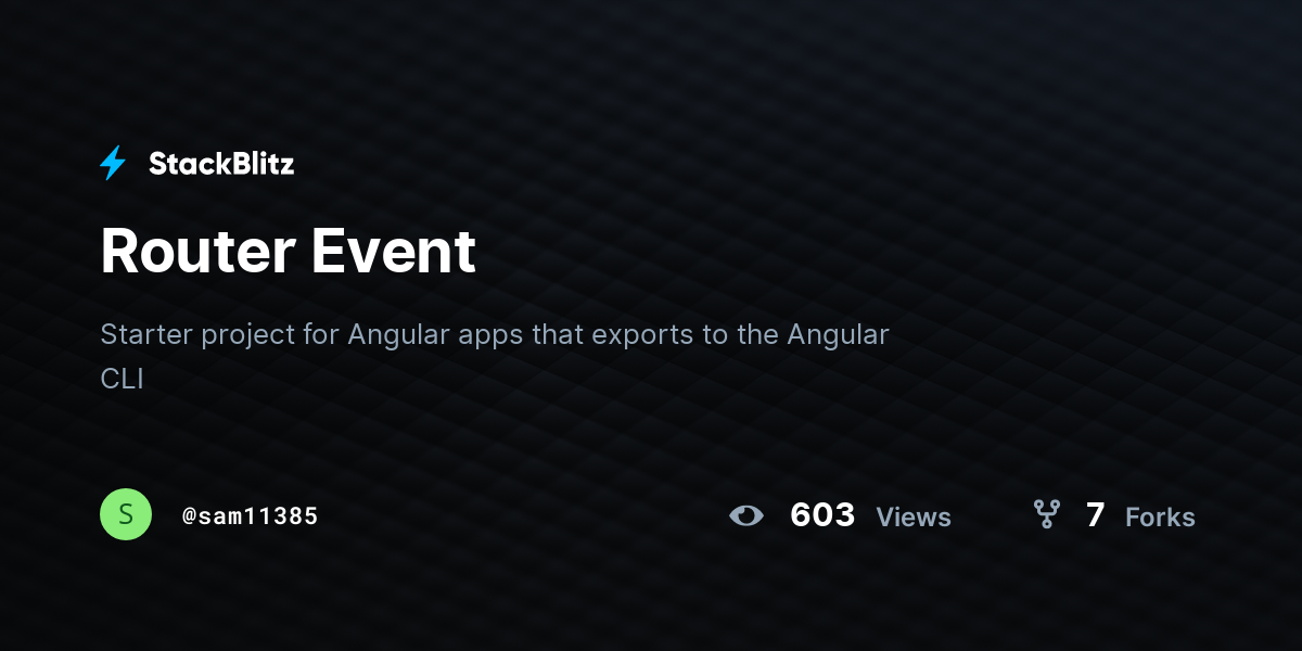 Router Event Stackblitz