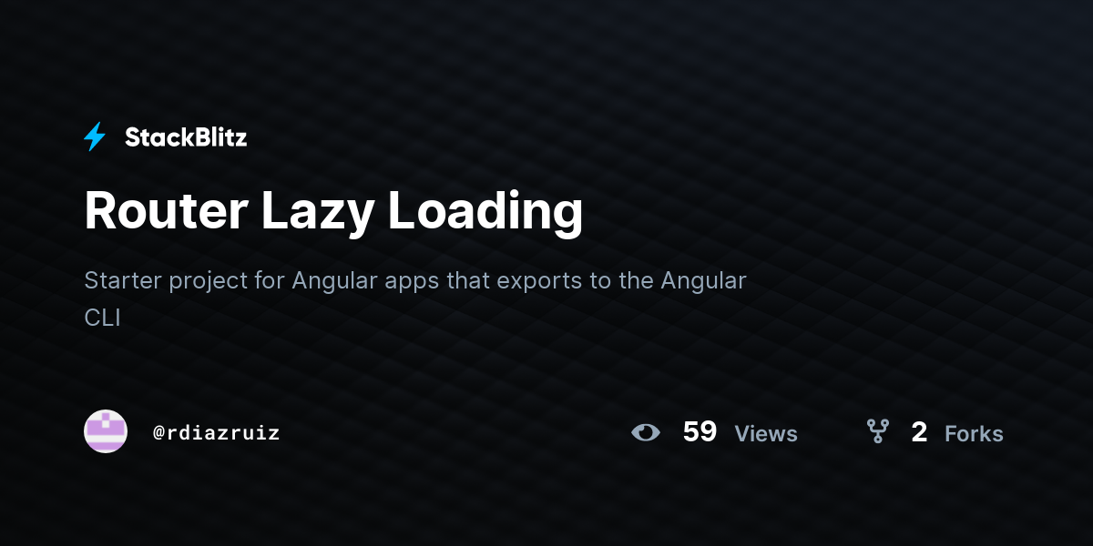 Router Lazy Loading - StackBlitz