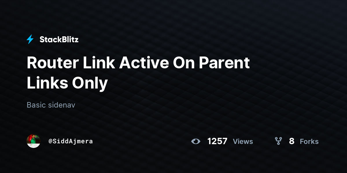 Router Link Active On Parent Links Only - StackBlitz Router Link Active On Parent Links Only - StackBlitz