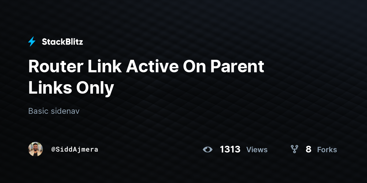 Router Link Active On Parent Links Only - StackBlitz