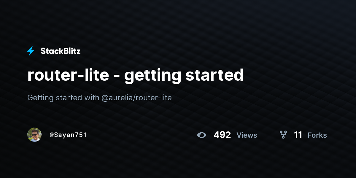 router-lite - getting started - StackBlitz router-lite - getting started - StackBlitz