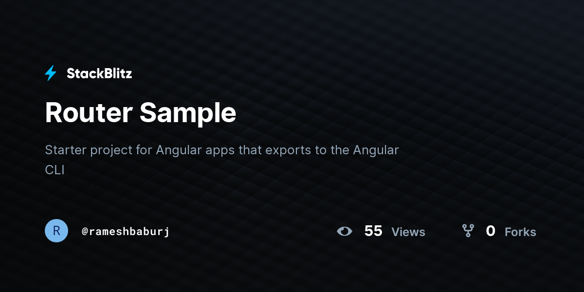 Router Sample - StackBlitz