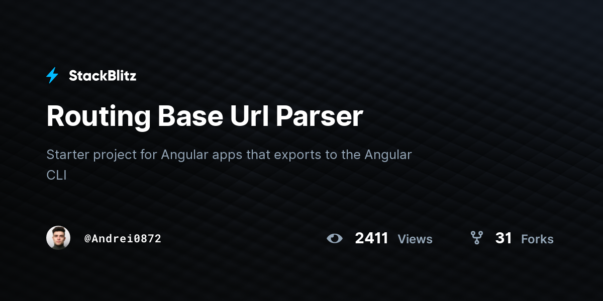 Routing Base Url Parser - StackBlitz