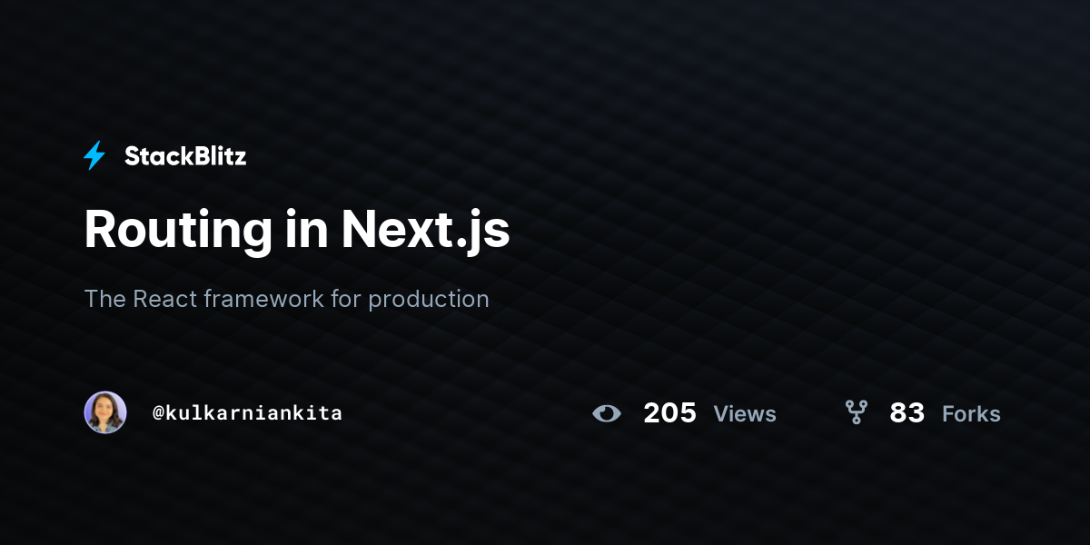 Routing in Next.js - StackBlitz