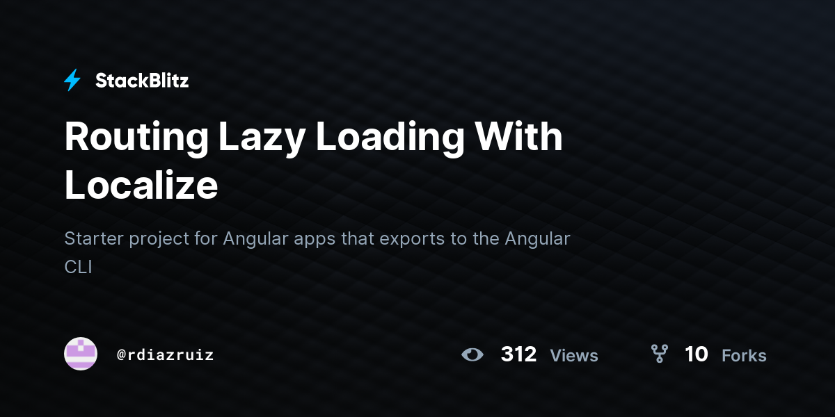 Routing Lazy Loading With Localize - StackBlitz