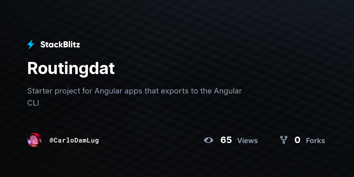 Routingdat - StackBlitz