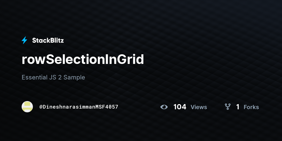 rowSelectionInGrid - StackBlitz