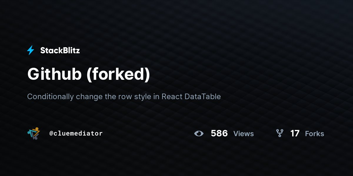 Github (forked) - StackBlitz
