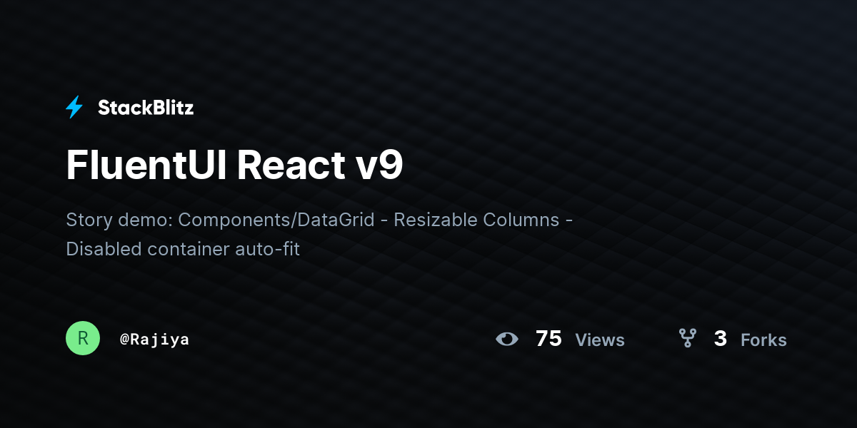 FluentUI React v9 - StackBlitz