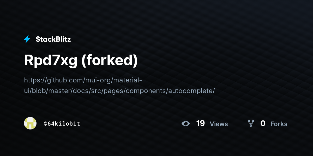 Rpd7xg (forked) - StackBlitz