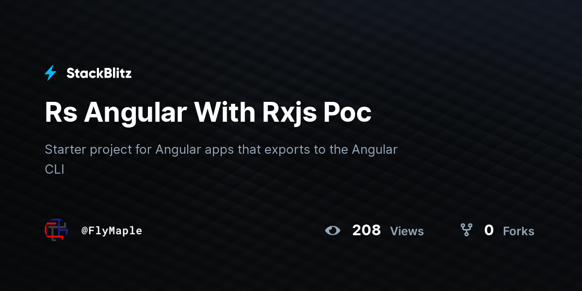 Rs Angular With Rxjs Poc - StackBlitz