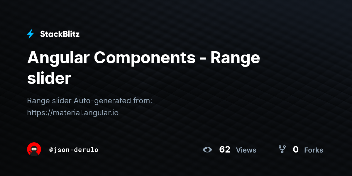 Angular Components - Range slider - StackBlitz