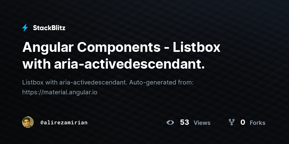 Angular Components - Listbox with aria-activedescendant. - StackBlitz
