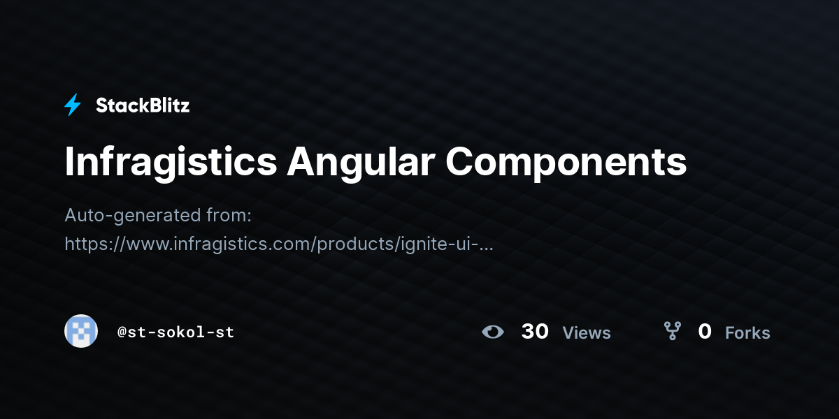 Infragistics Angular Components Stackblitz