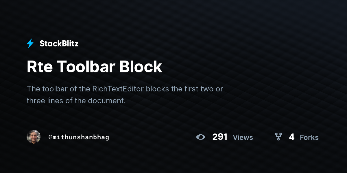Rte Toolbar Block - StackBlitz