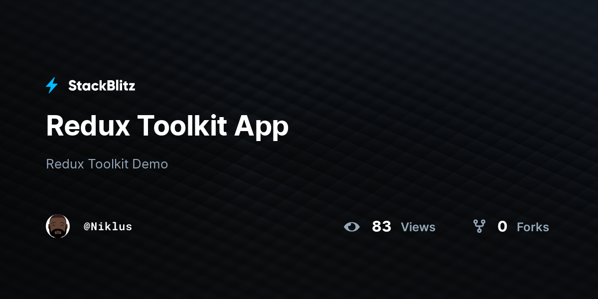 Redux Toolkit App - StackBlitz