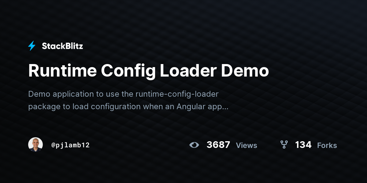 Runtime Config Loader Demo - StackBlitz