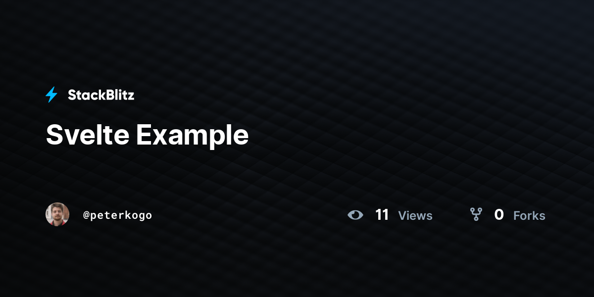 Svelte Example - StackBlitz