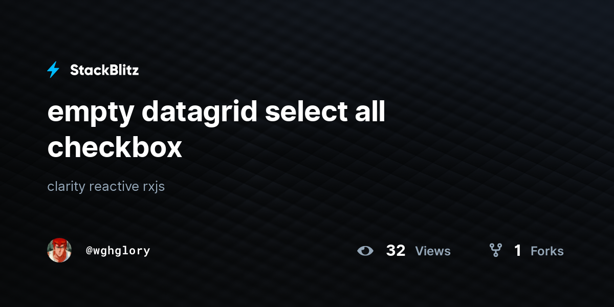 empty datagrid select all checkbox - StackBlitz