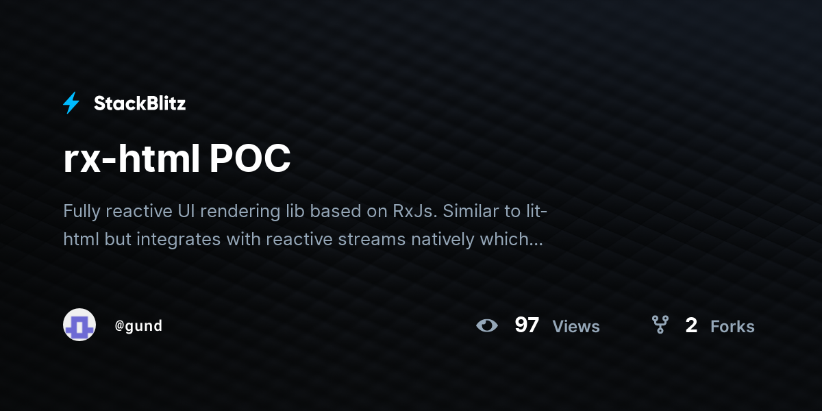 Rx Html Poc Stackblitz