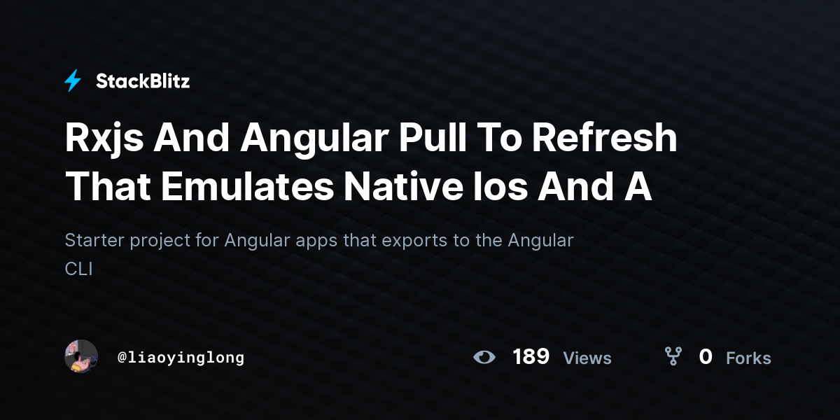 Rxjs And Angular Pull To Refresh That Emulates Native Ios And A ... Rxjs And Angular Pull To Refresh That Emulates Native Ios And A ...