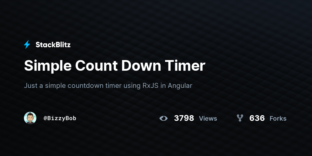 Simple Count Down Timer - StackBlitz Simple Count Down Timer - StackBlitz