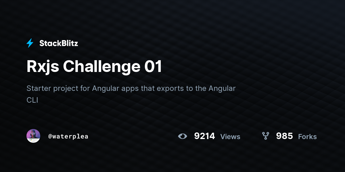 Rxjs Challenge 01 - StackBlitz